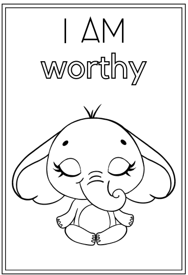 Mindful Positive Affirmation Coloring Pages PDF Printable Worksheets ...